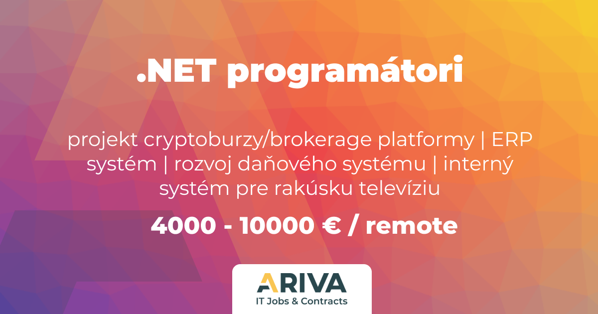 .NET programátori | ARIVA